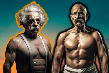 જીમ કરતા ગાંધીજી અને મસલમેન આઇન્સ્ટાઇન, એઆઇની મદદ લઇને આર્ટિસ્ટે બનાવી ...