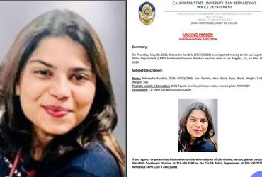 USમાં વધુ એક ભારતીય વિદ્યાર્થીની અઠવાડિયાથી ગુમ, કેલિફોર્નિયા પોલીસે ...