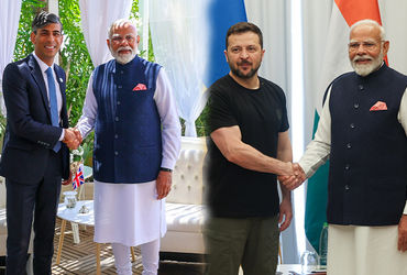 PM Narendra Modi meets UK PM Rishi Sunak Ukraine’s Volodymyr Zelensky in Italy during G7 summit