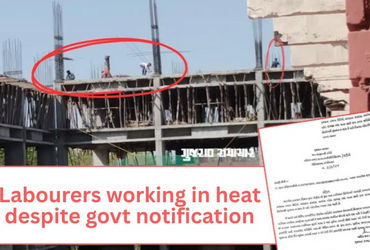 Labourers work under scorching heat in Gandhinagar despite govt order