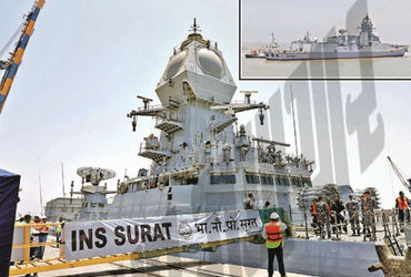 INS Surat arrives at Hazira port public disappointed over no access
